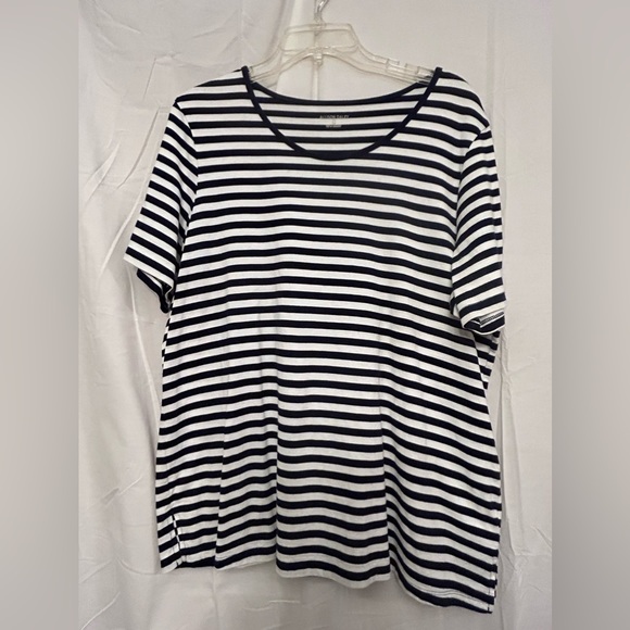 Allison Daley | Tops | Allison Daley Plus X Black White Stripe Short ...